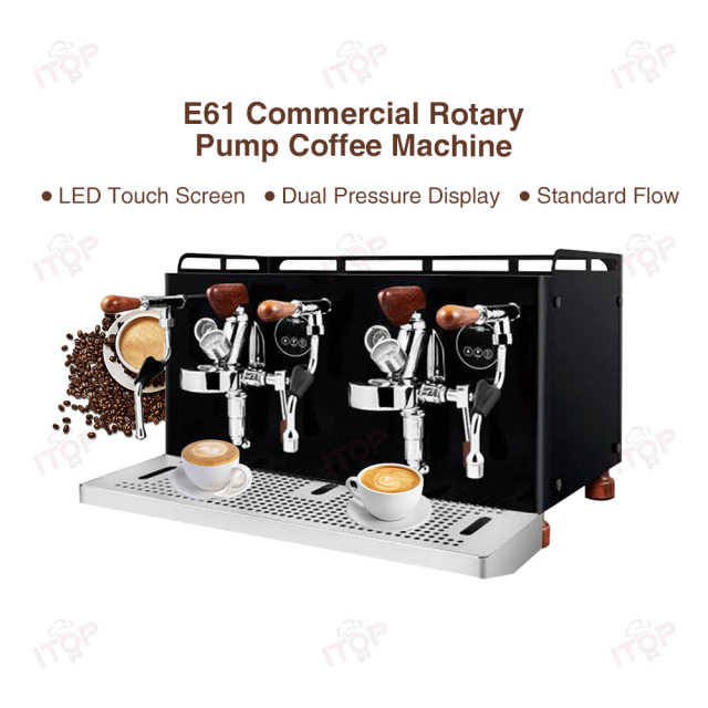 Italy Semi Automatic Electric Professional Espresso Commercial Rotary Pump Coffee Machine 2 Group