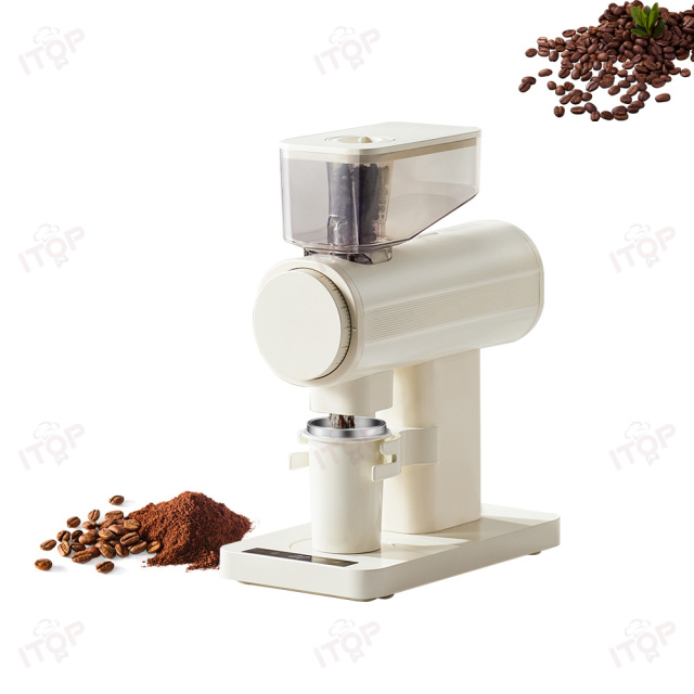 250g Commercial Electric Coffee Bean Grinder Stainless Steel Espresso Burr Machine 64mm ...