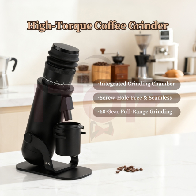 High Speed Coffee Bean Grinder 48mm Conical Wheel Burr Electric Coffee ...