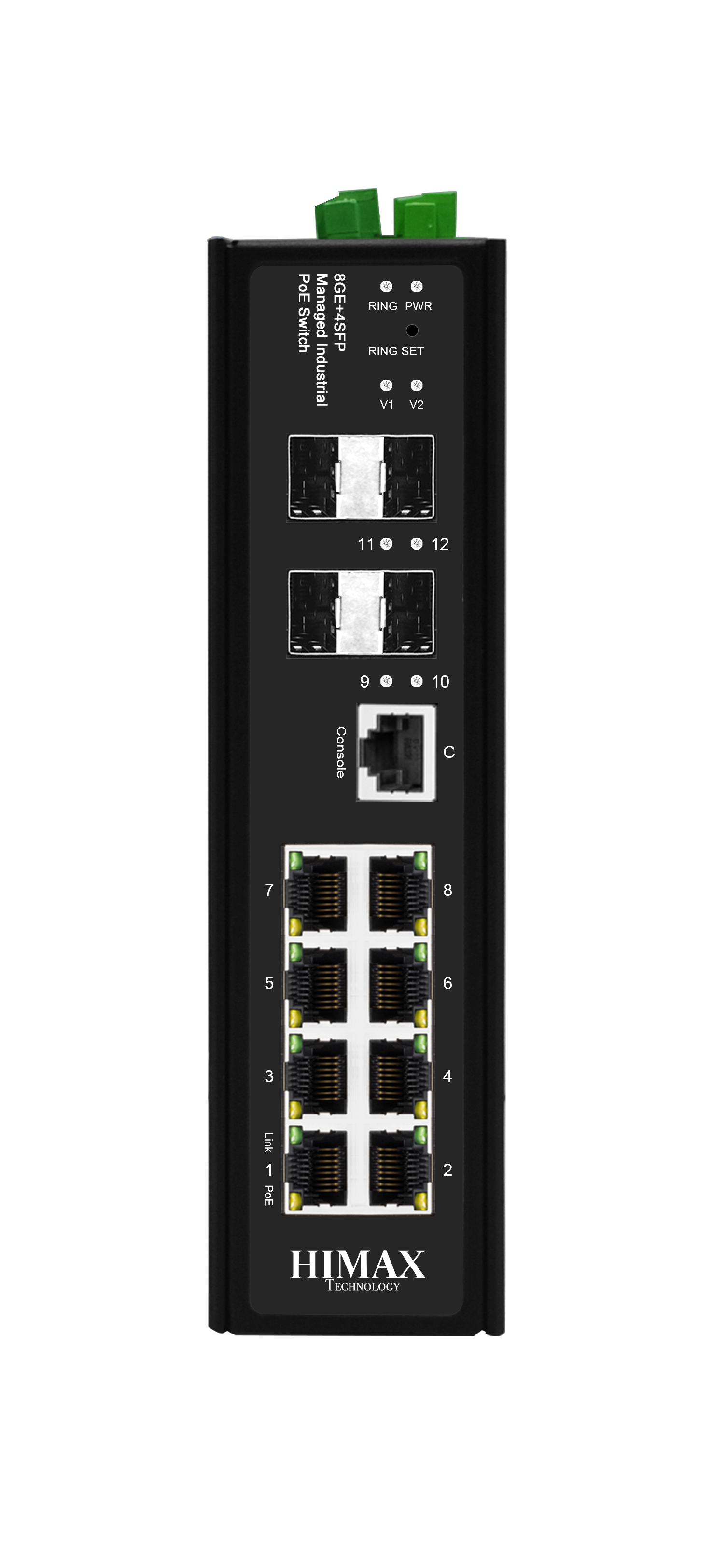 PS2804SFG-IB Himax Managed Industrial PoE Switch, Himax network switch