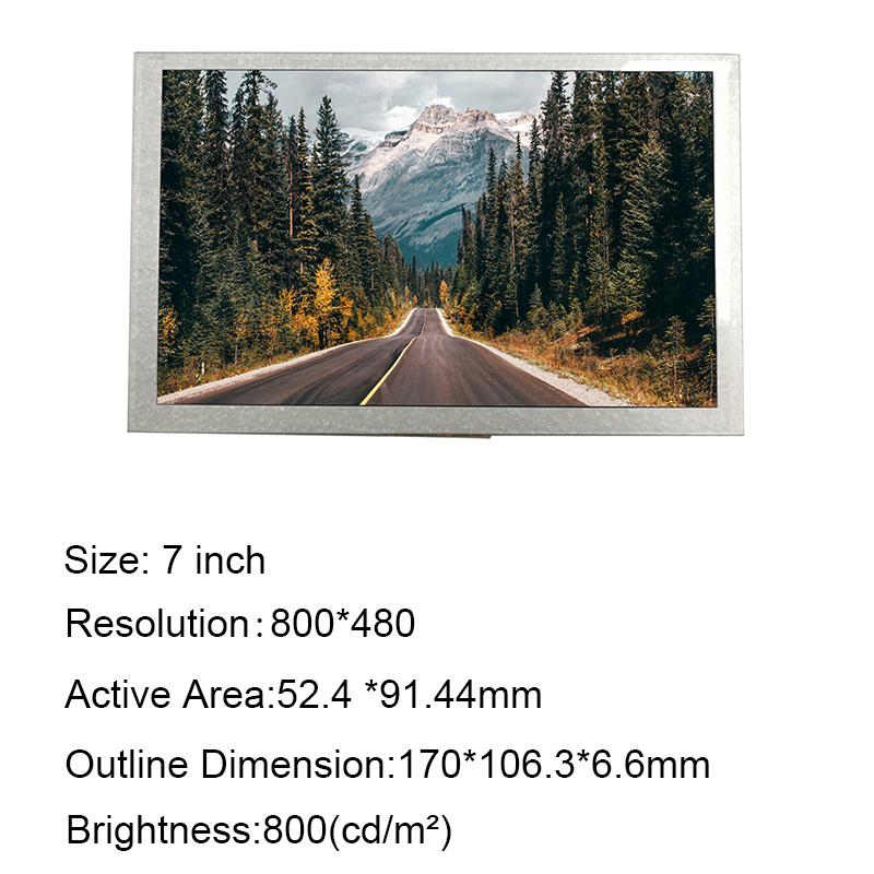 7 Inch 800x480 Wide Temperature LCD Display