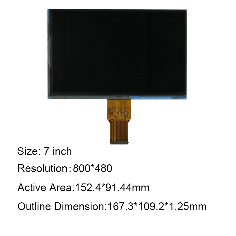 7 Inch 800x480 IPS TFT LVDS Automotive FOG LCD Display