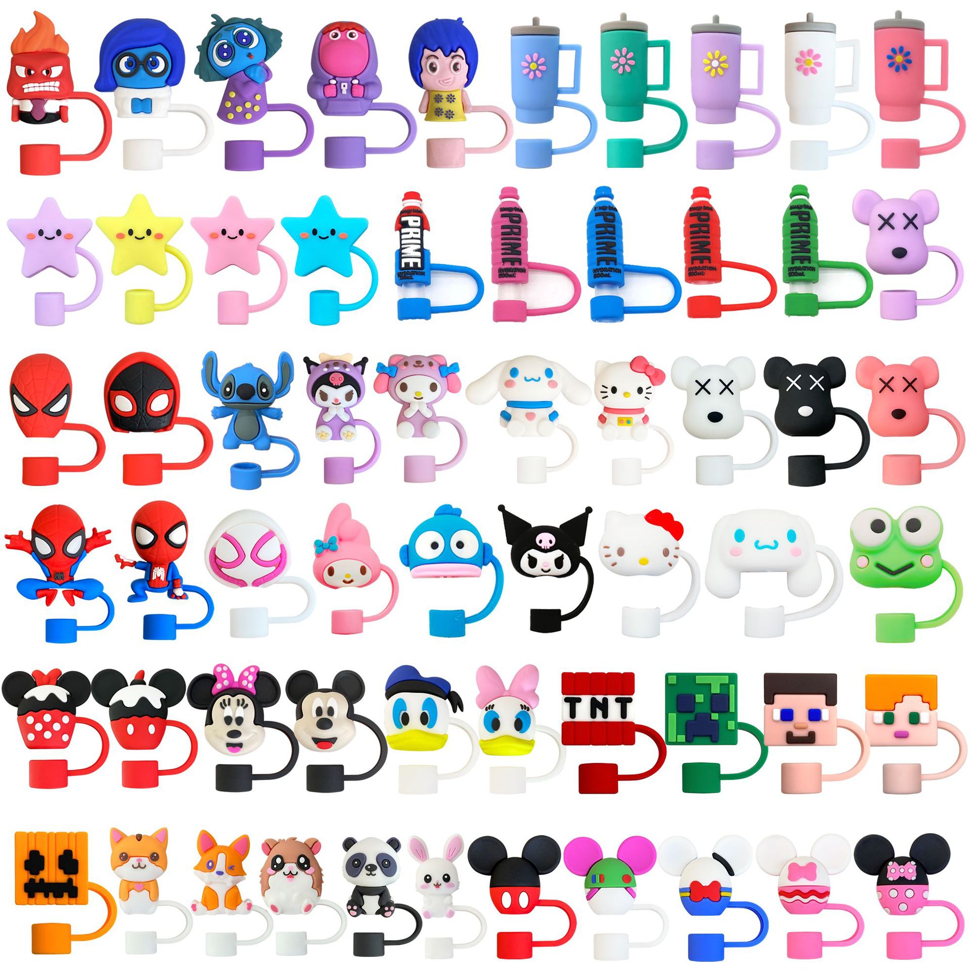 Wholesale 10mm Popular straw toppers 80 styles
