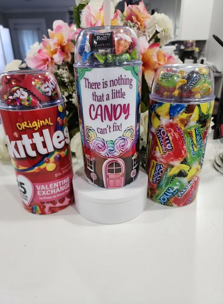 12oz/24oz Round Top Sublimation Cups With Colored Straws