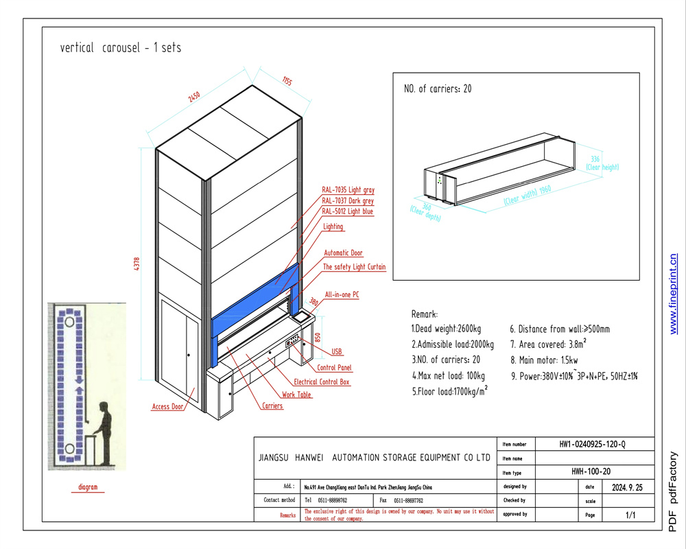 Vertical carousel storage optimization