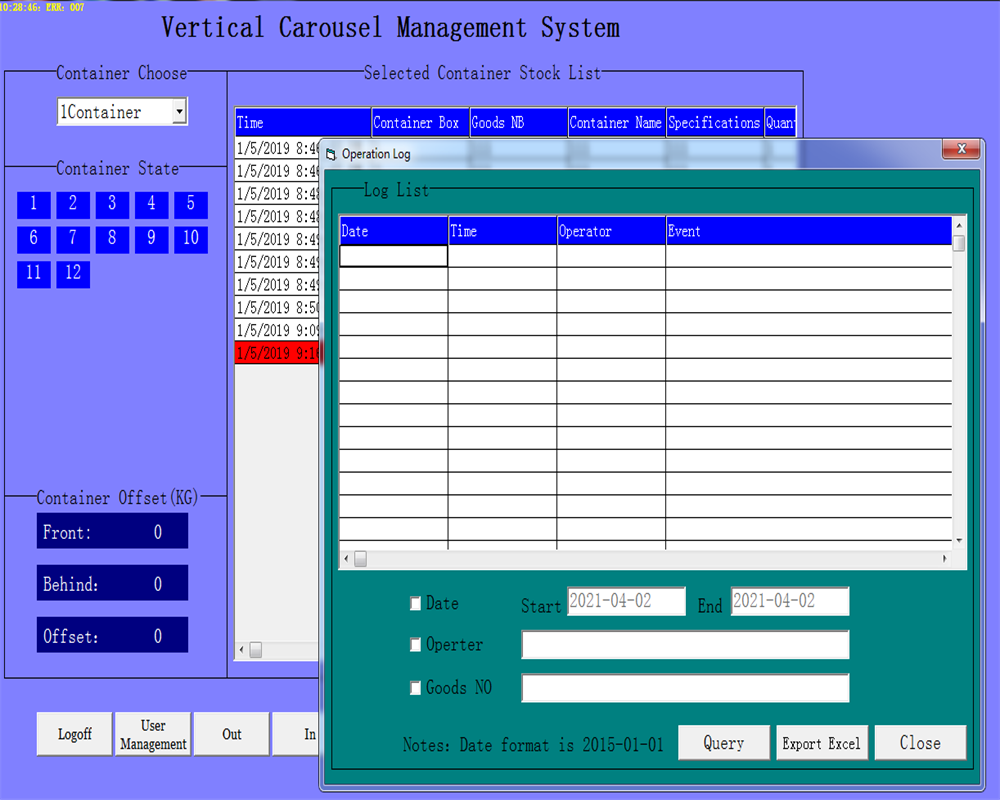 Warehouse carousel storage systems for filing