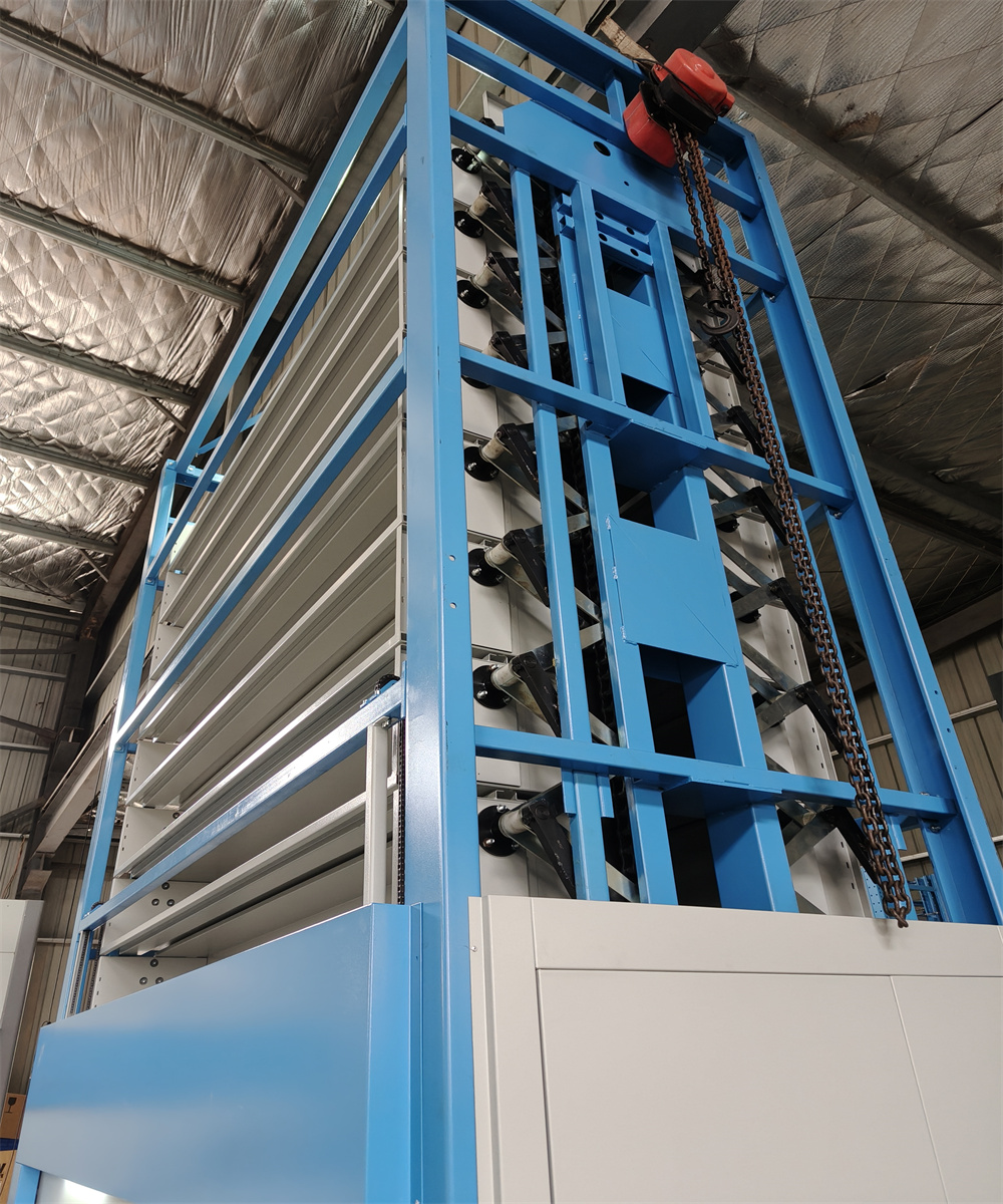 Vertical lift rack system for warehouse