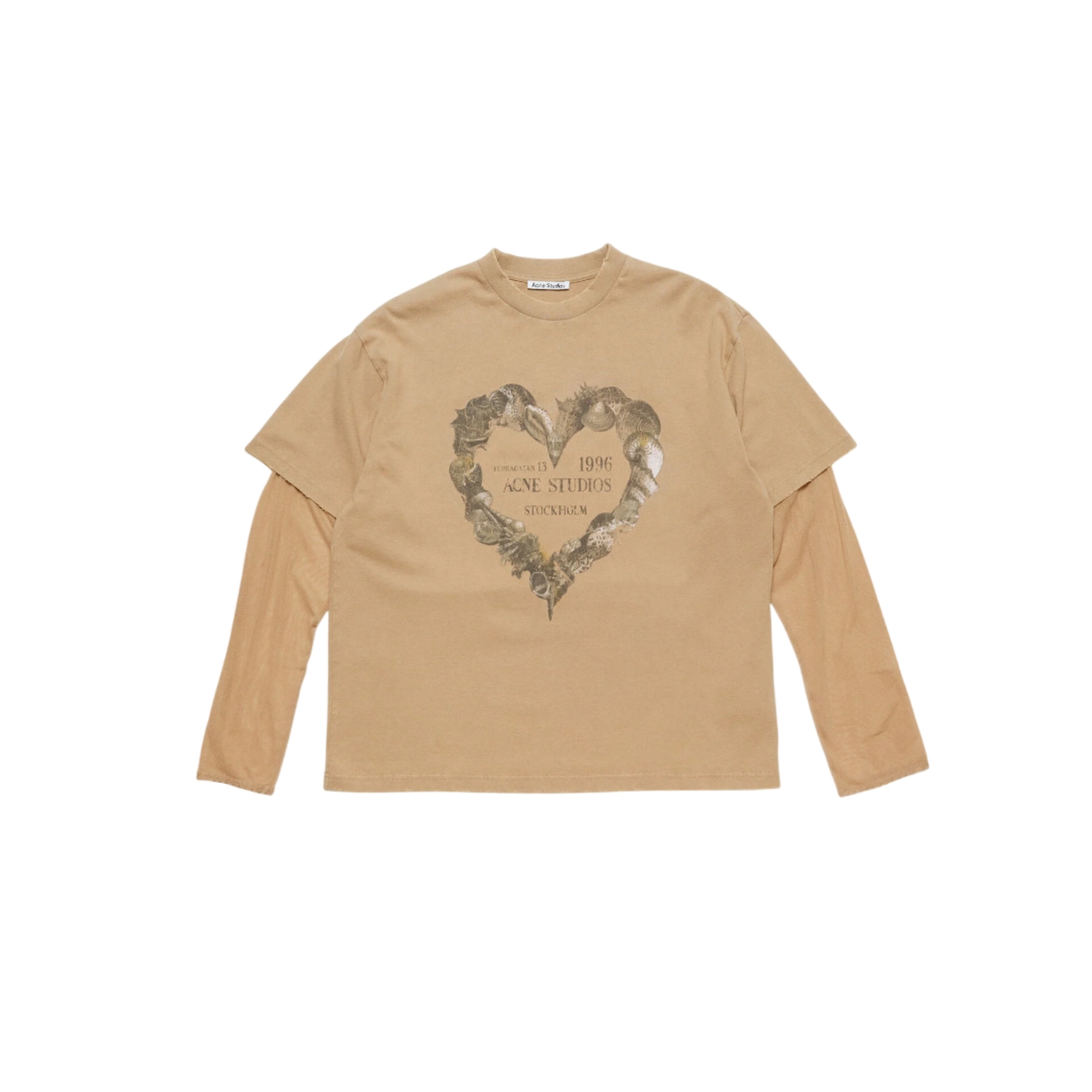 Layered Print T In Sand Beige
