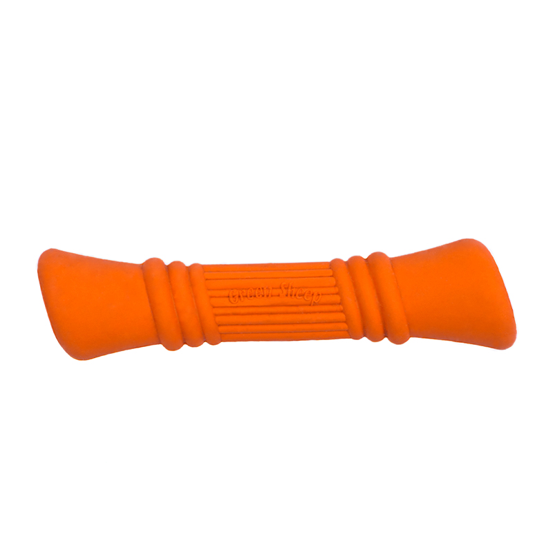 Natural Rubber Bone - Orange S - Durable & Safe Rubber Dog Toy for ...