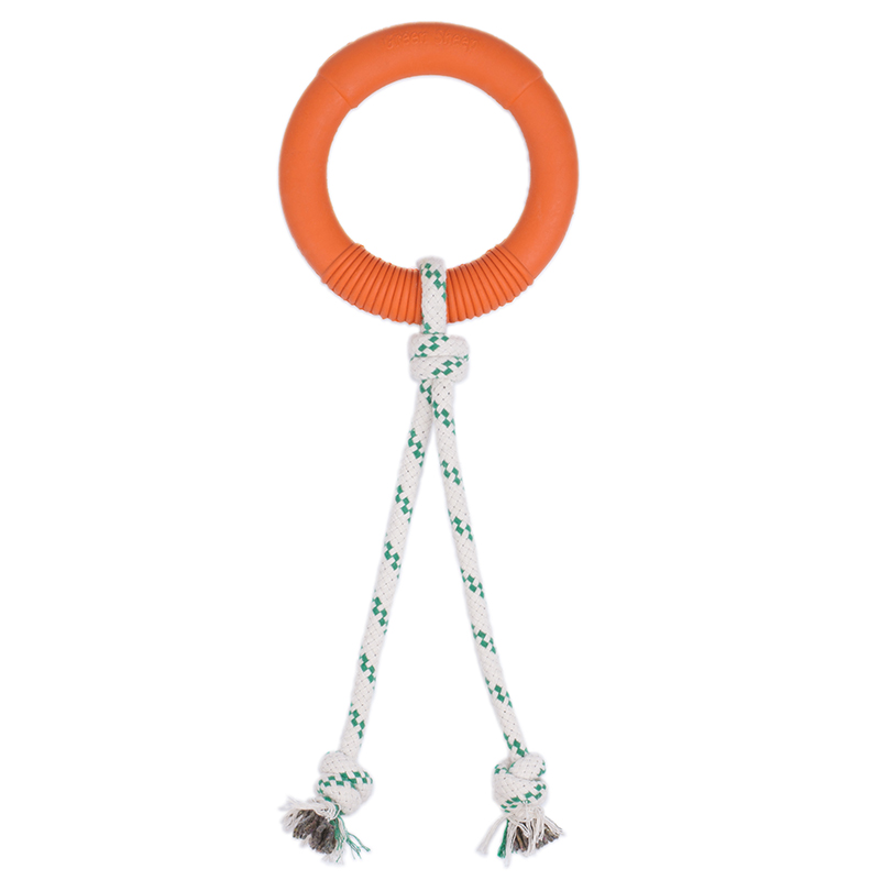 Natural Rubber Hoop Rope Toy - Orange - S
