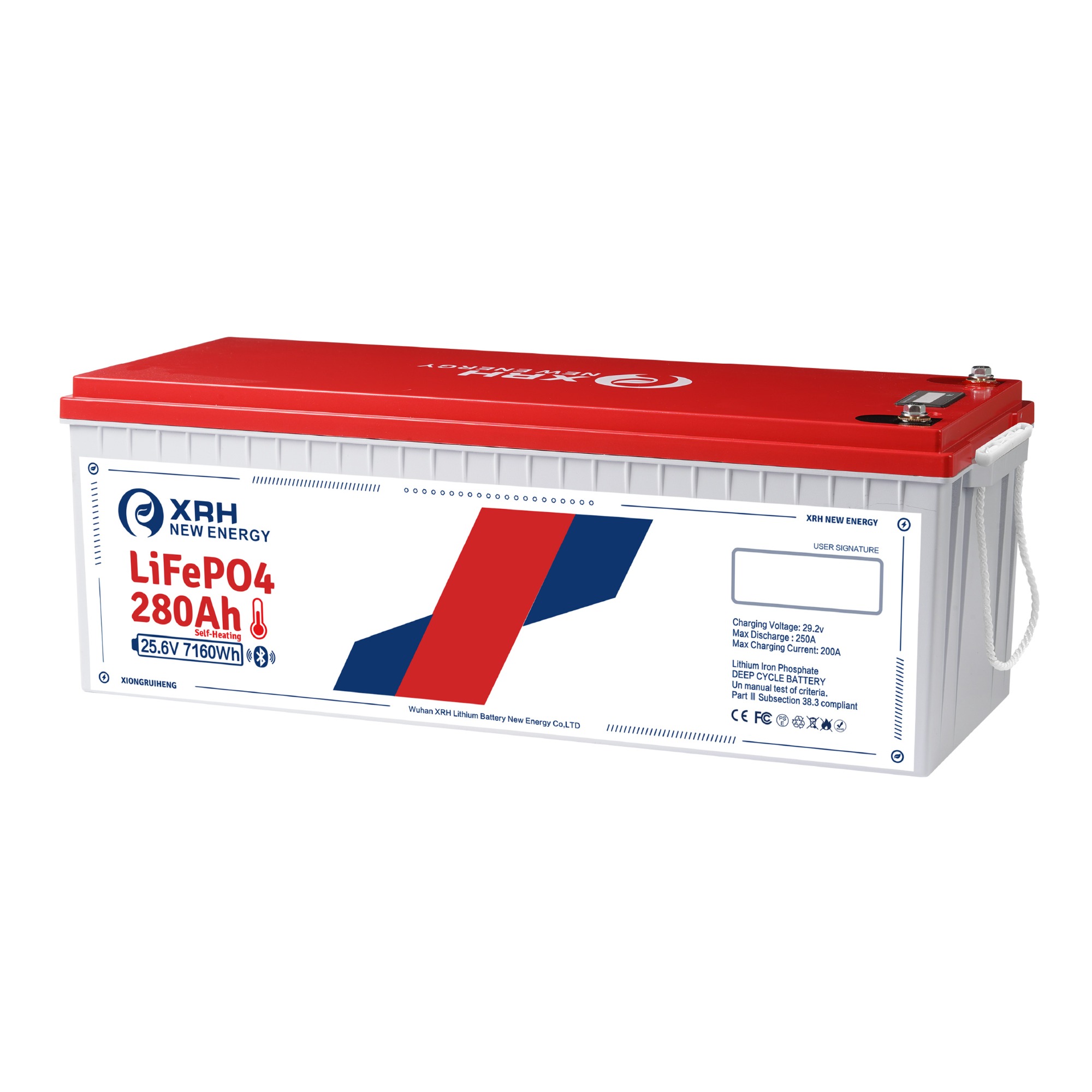 XRH 24V 280Ah Self-Heating LiFePO4 Lithium Battery with Bluetooth ...