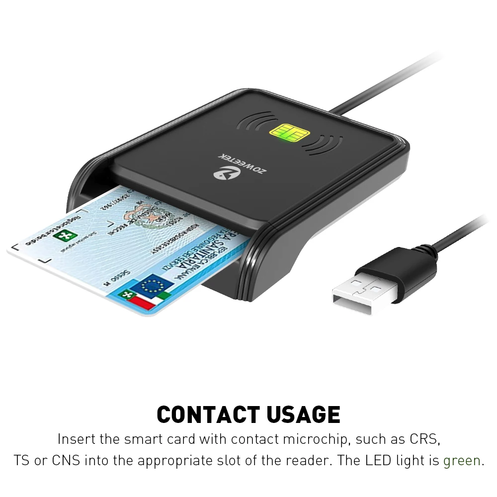 New 2 in 1 Smart Card Reader RFID/NFC Access Card Reader Plug and Play IC ID Card Reader ZW-12026-13