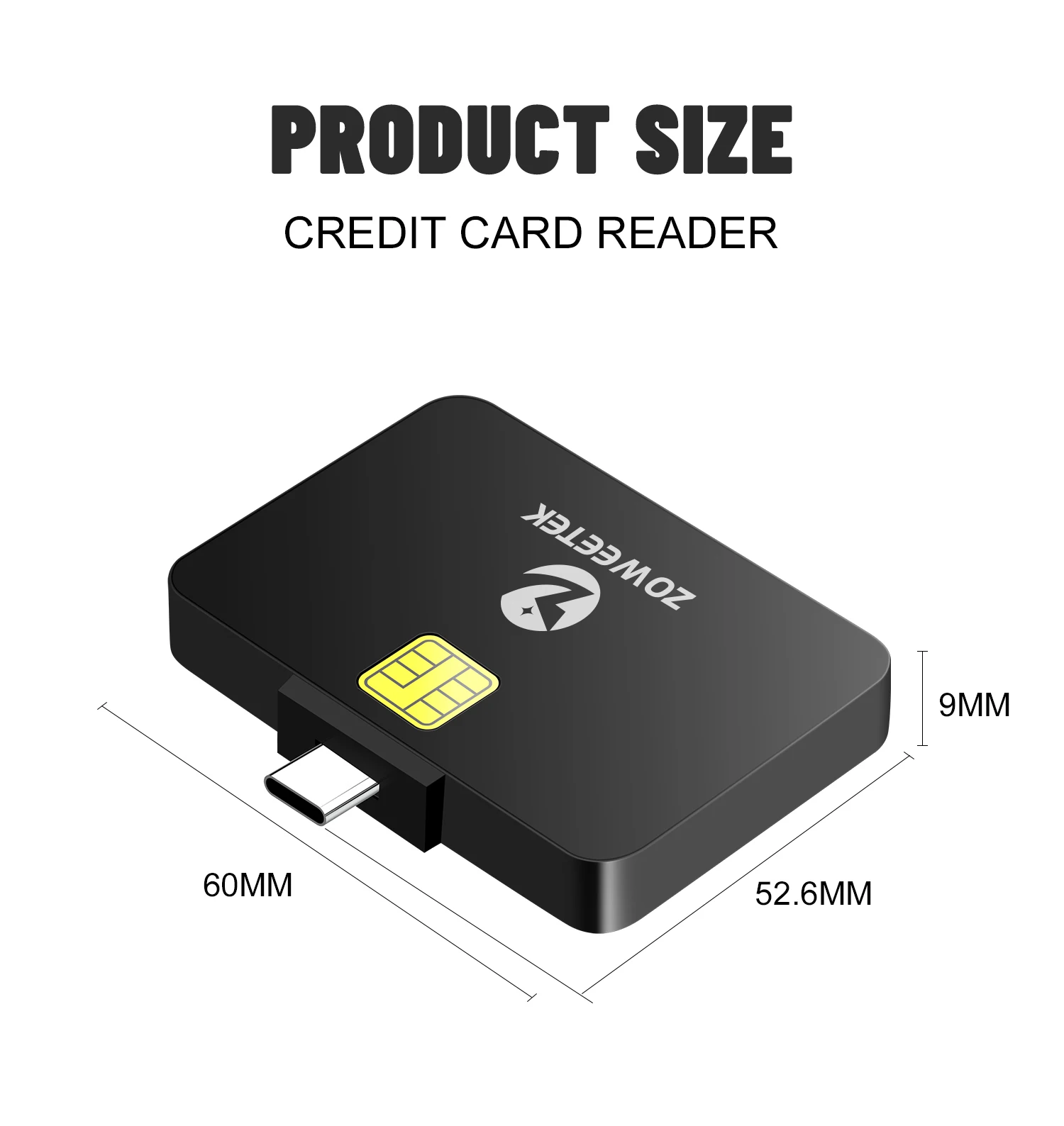 Zoweetek Smart Card Reader – USB-C Credit Card Reader For Android Devices