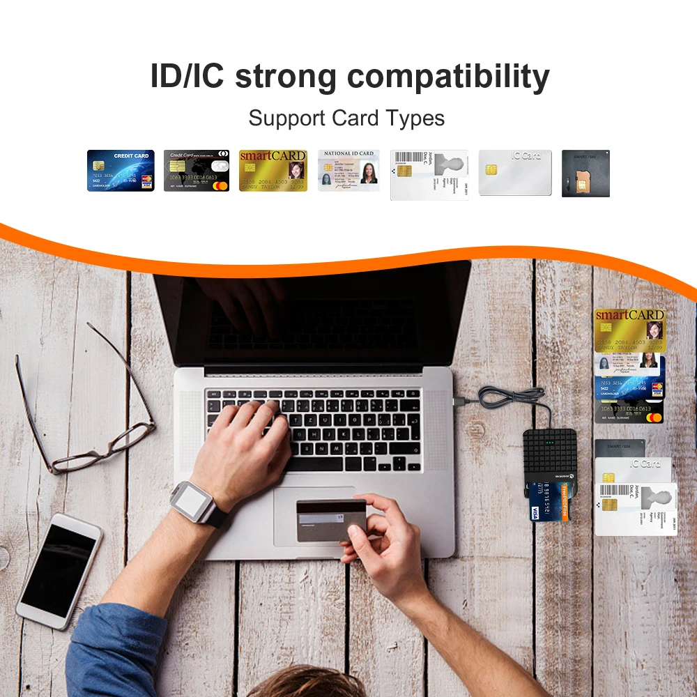 Zoweetek Smart Card Reader – USB Credit Card Reader For SIM And ID Cards