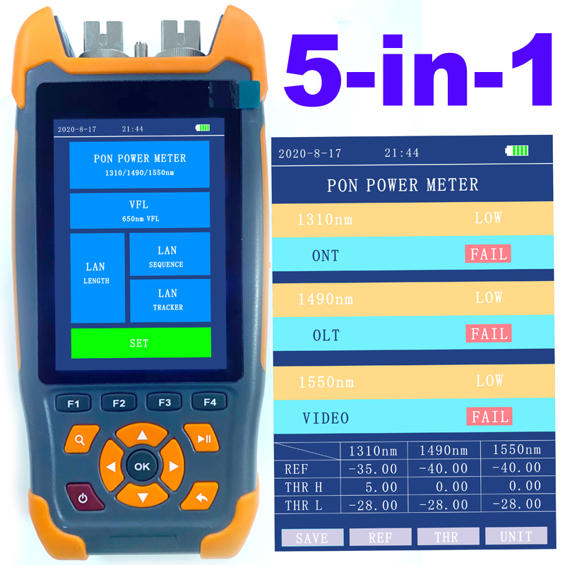 FF-3214 Optical PON Power Meter Fiber Cable Testing Instrument Pass or ...