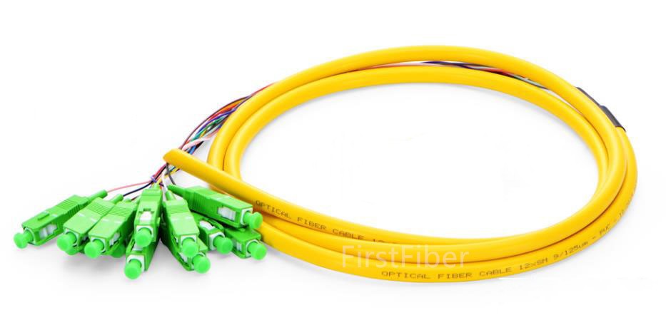12 Color SC APC fiber Pigtail Bunch 12 Core 12 Fiber Bunch 9/125 Single ...