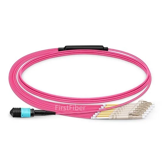 Multimode OM4 MPO to LC Patch Cord Cable 12 Cores