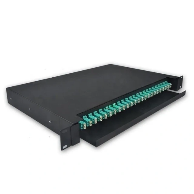 Cold Rolled Optical Fibre Drawer ODF 24 Duplex LC 24 Ports Fiber Optic ...