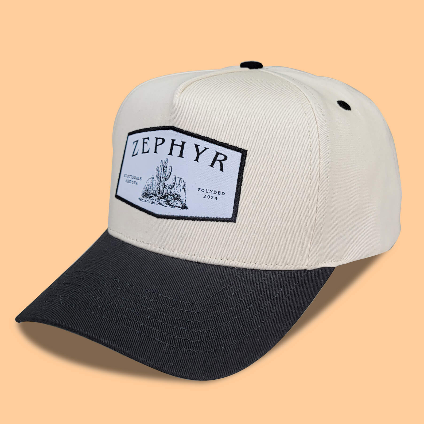 Baseball Cap - CMC-1072(100% Cotton Off White Khaki With Black Suede ...