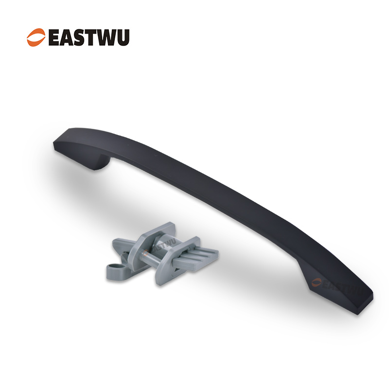 Drawer Door Matt Black Slim Metal Handle with Plastic Hidden Locking ...