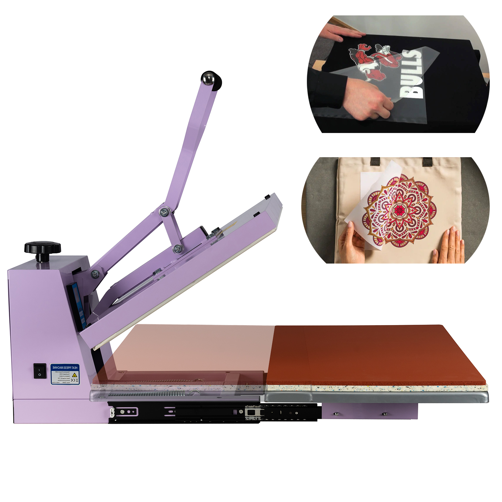 16x24 Heat Press Machine Large Format Clamshell with Slide Out Base for ...