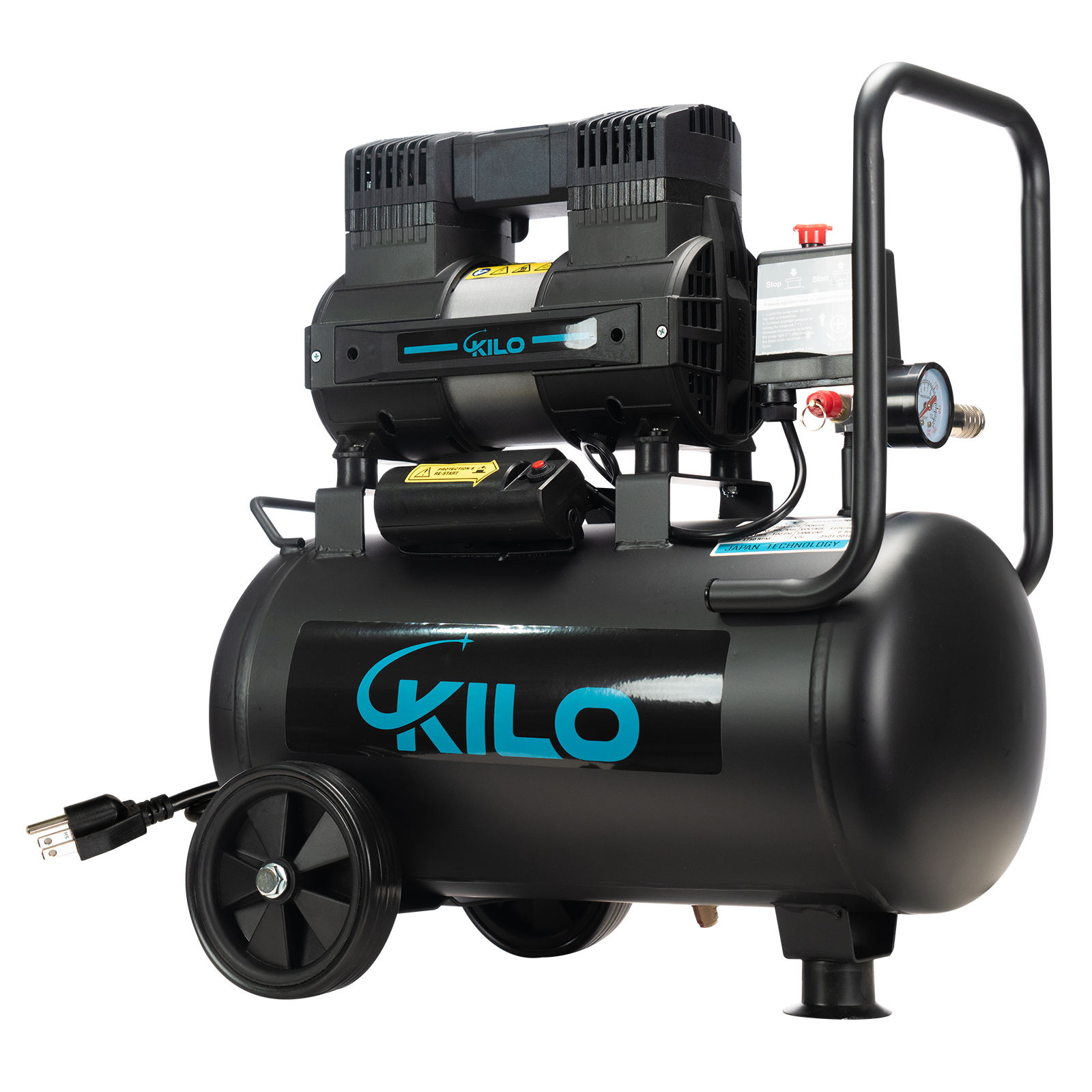 6.3 Gallon Ultra Quiet Air Compressor, 1.0HP, 116PSI Max Pressure, 65 ...