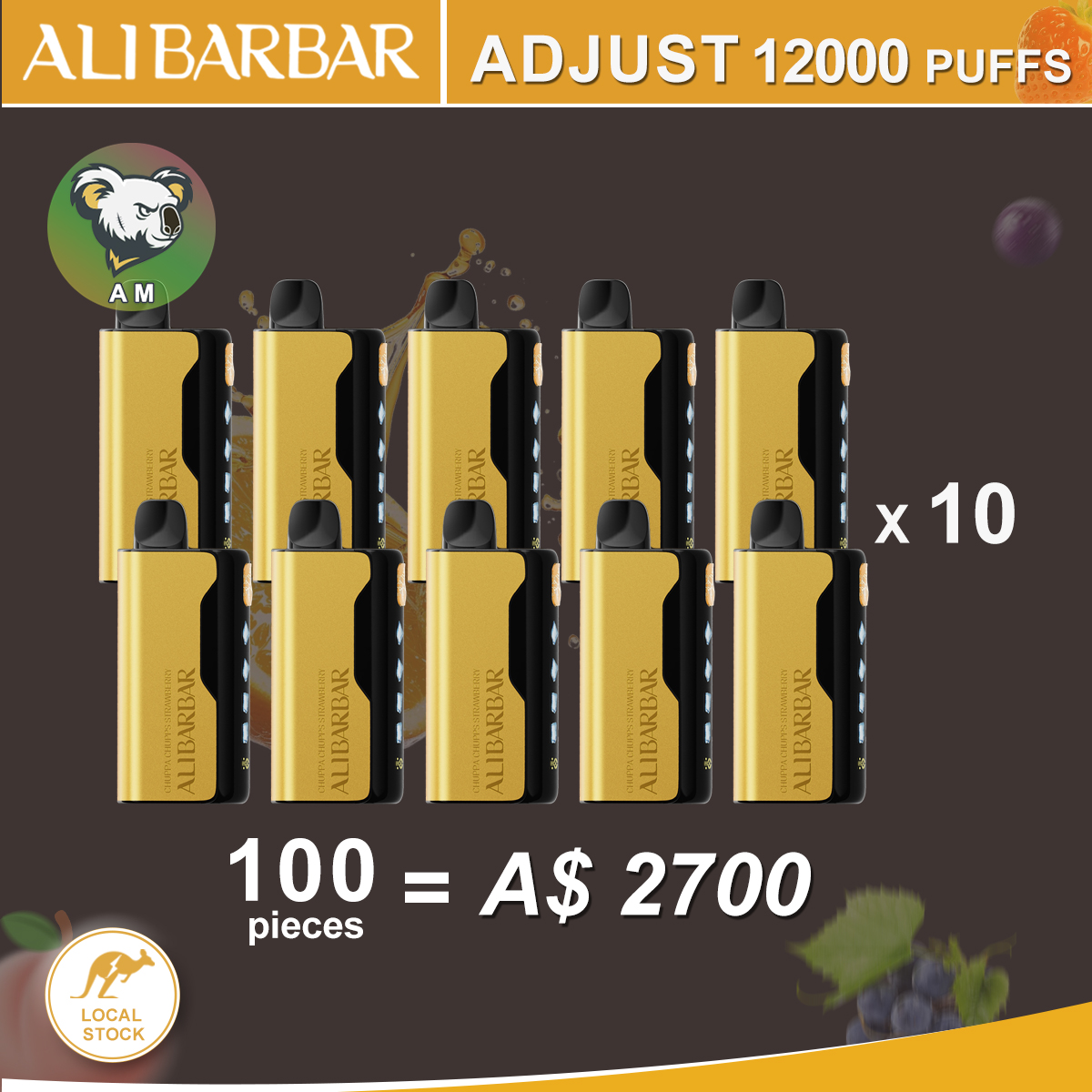 FAST AUS SHIPPING | ALIBARBAR Ice Adjust 12000 Puffs Disposable Vape ...