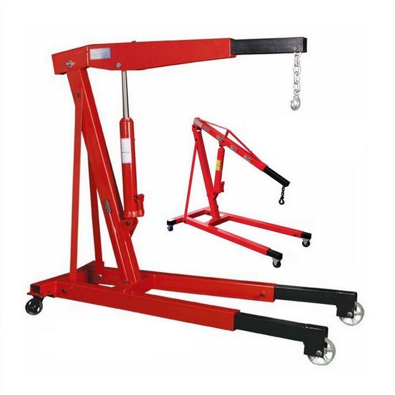 Mobile 3 tons 2t folding manual hydraulic single arm small crane