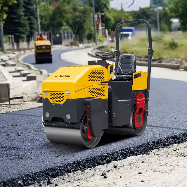 Mini Vibratory Roller 1 Ton Ride on Double Drum Road Roller Compactor