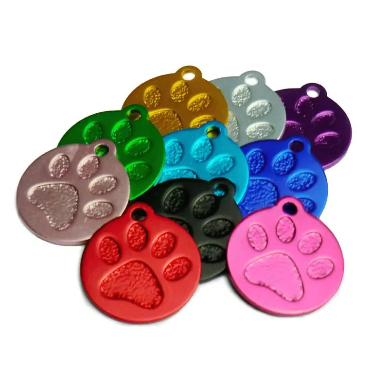Personalized Black Metal Paw Tags Engraving Custom Pet ID Tag Dog Bone ...