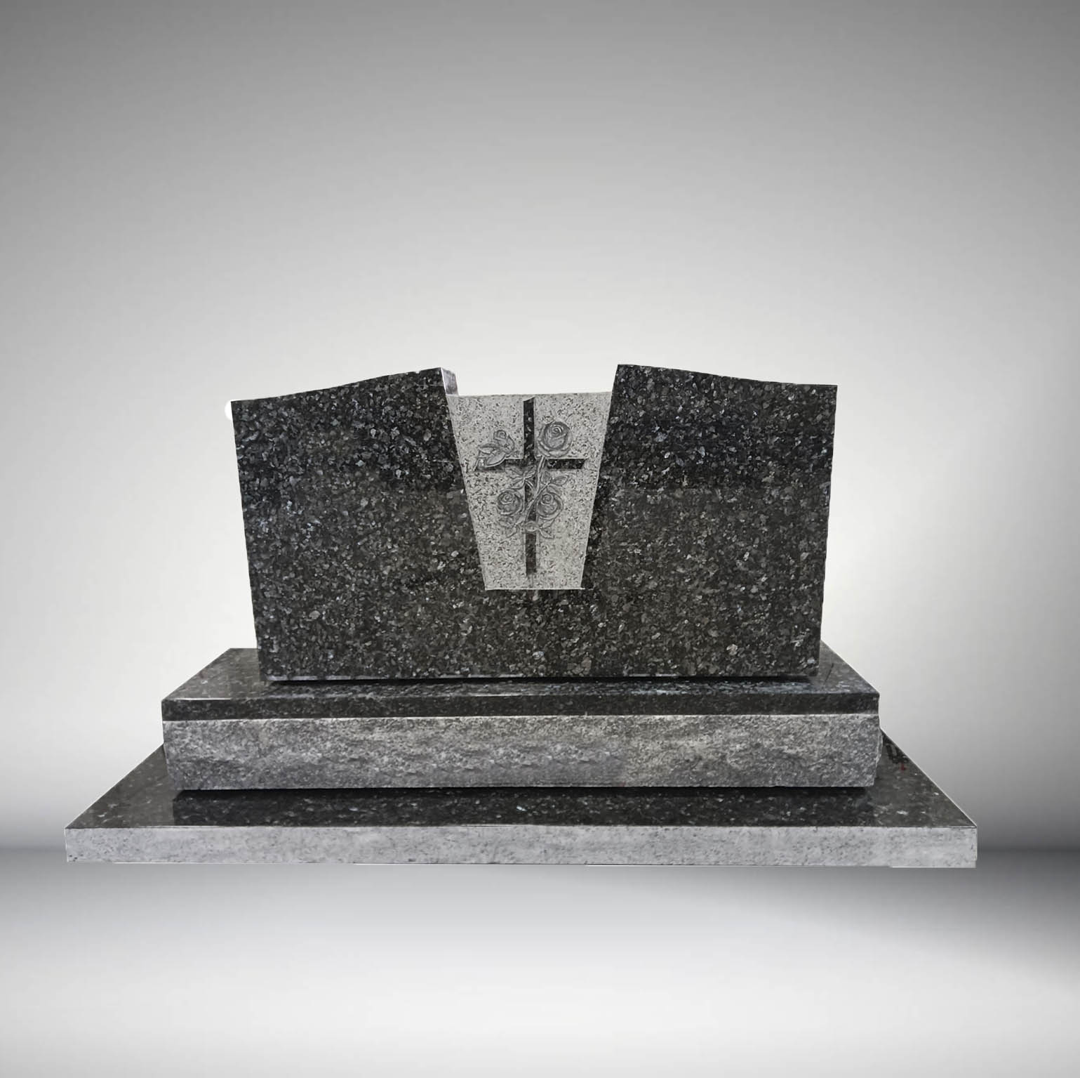 Black Granite Monument/Tombstone Custom Design