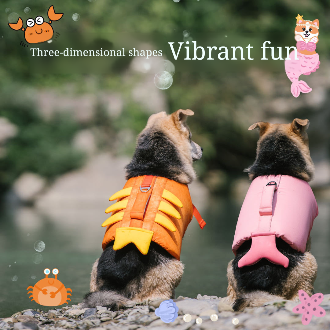 Summer Anti - Drowning Dog Swimming Life Jacket, High - Buoyancy ...
