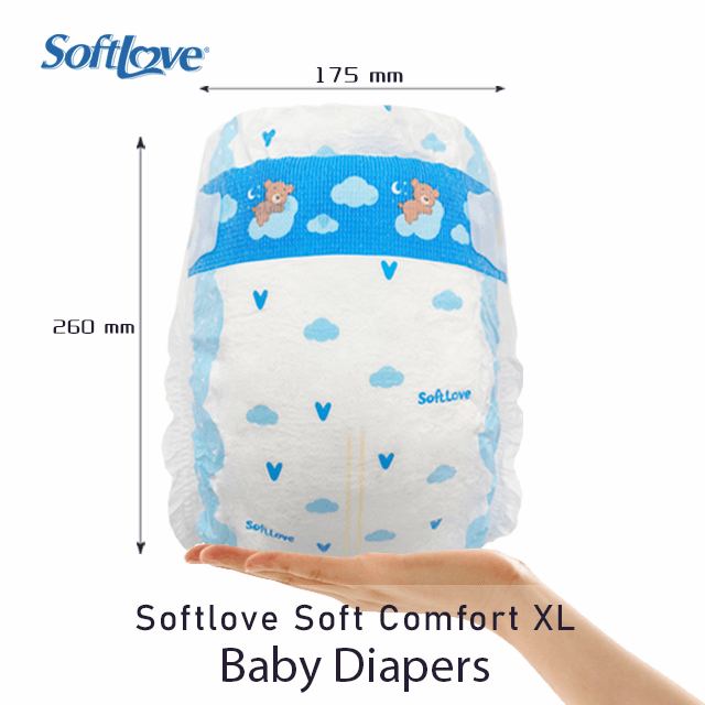 Softlove Soft Comfort Diaper Low Price Baby Diaper Manufacturer (XL10)