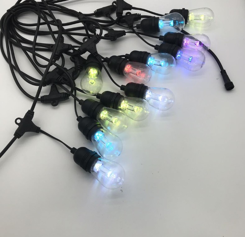 RGB color changing LED Edison string lights with remote control