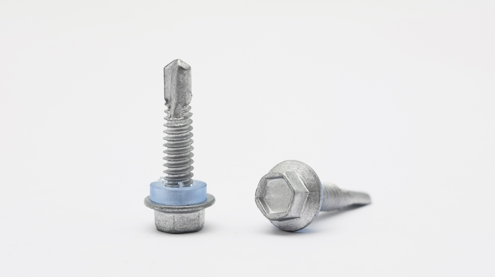 Hex head self drilling screw with PVC washer