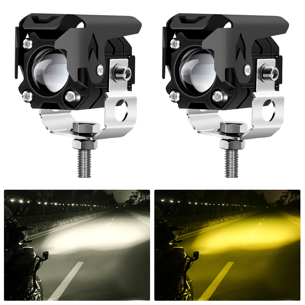 M1 Motorcycle spotlights (rectangular lens yellow and white)