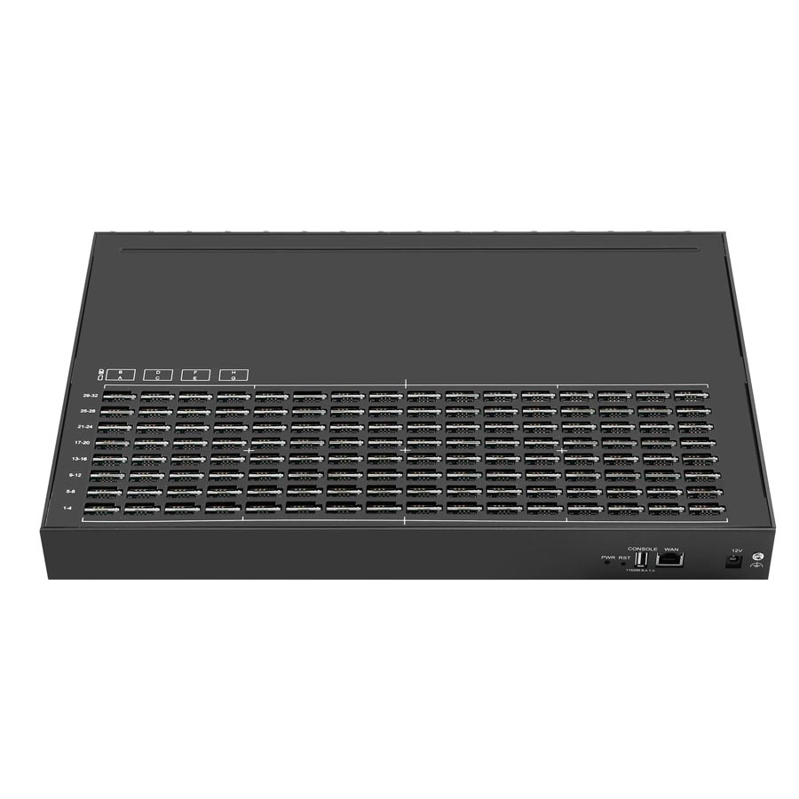 YX 2G MoIP Gateway 32 Ports 256 SIM Slots Bulk SMS/USSD with AT Command ...