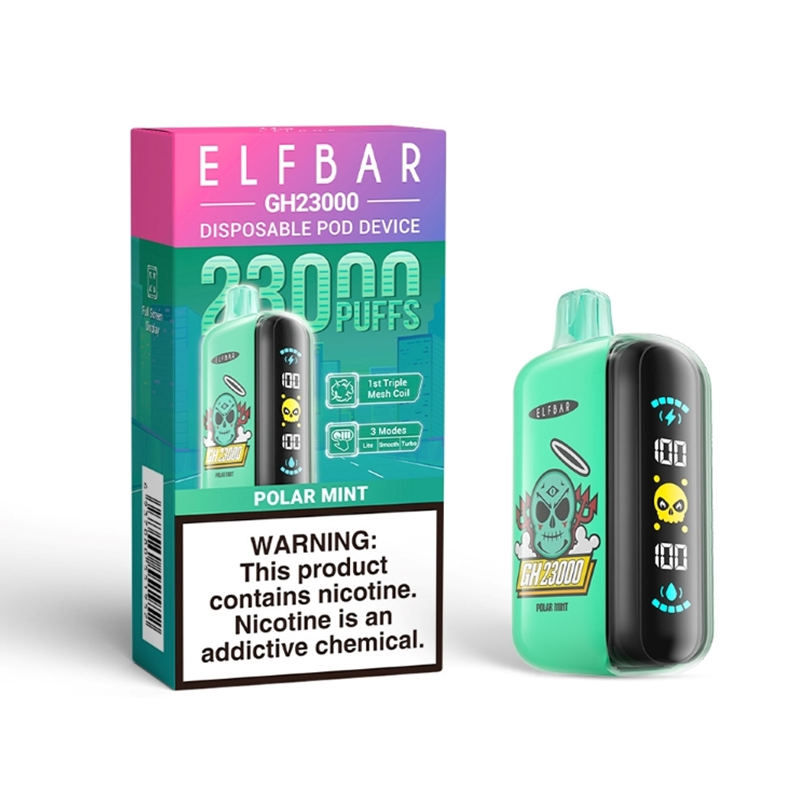 Elf Bar GH23000 Polar Mint Vape - Rechargeable, 50mg Nicotine, 23000 Puffs