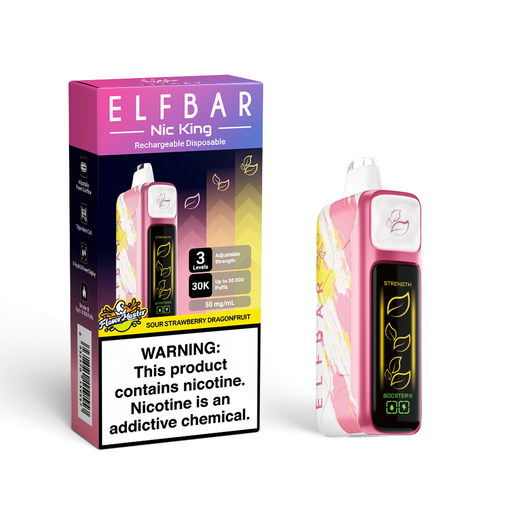 Elfbar NIC King Sour Strawberry Dragonfruit (30K Puffs) | Nicotine Control