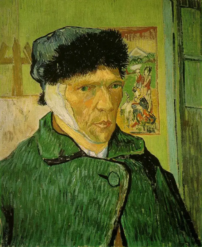 Self-Portrait with Bandaged Ear 1889 by Vincent Van Gogh Oil Painting ...