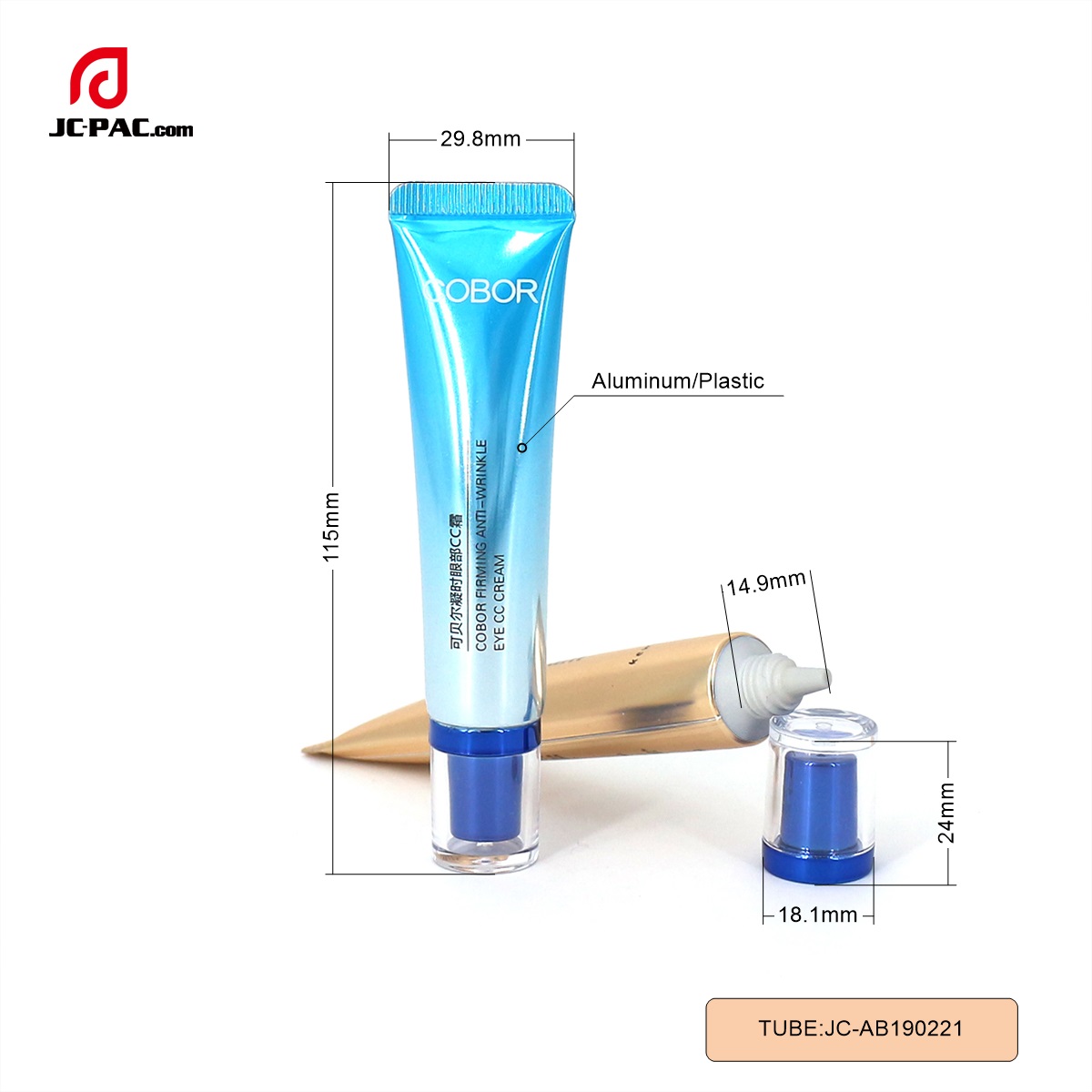 19mm Diameter Aluminum Plastic Tube Eye CC Cream Lifting Cream ...