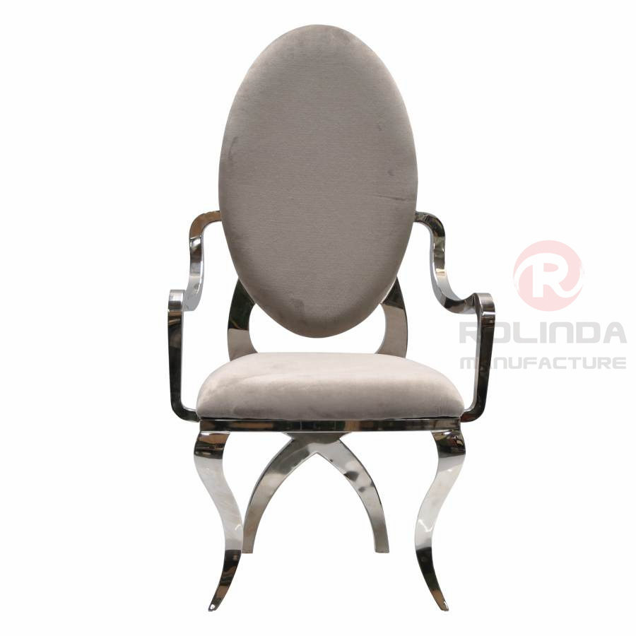 Round backrest with raised stainless steel banquet hall chairs ...