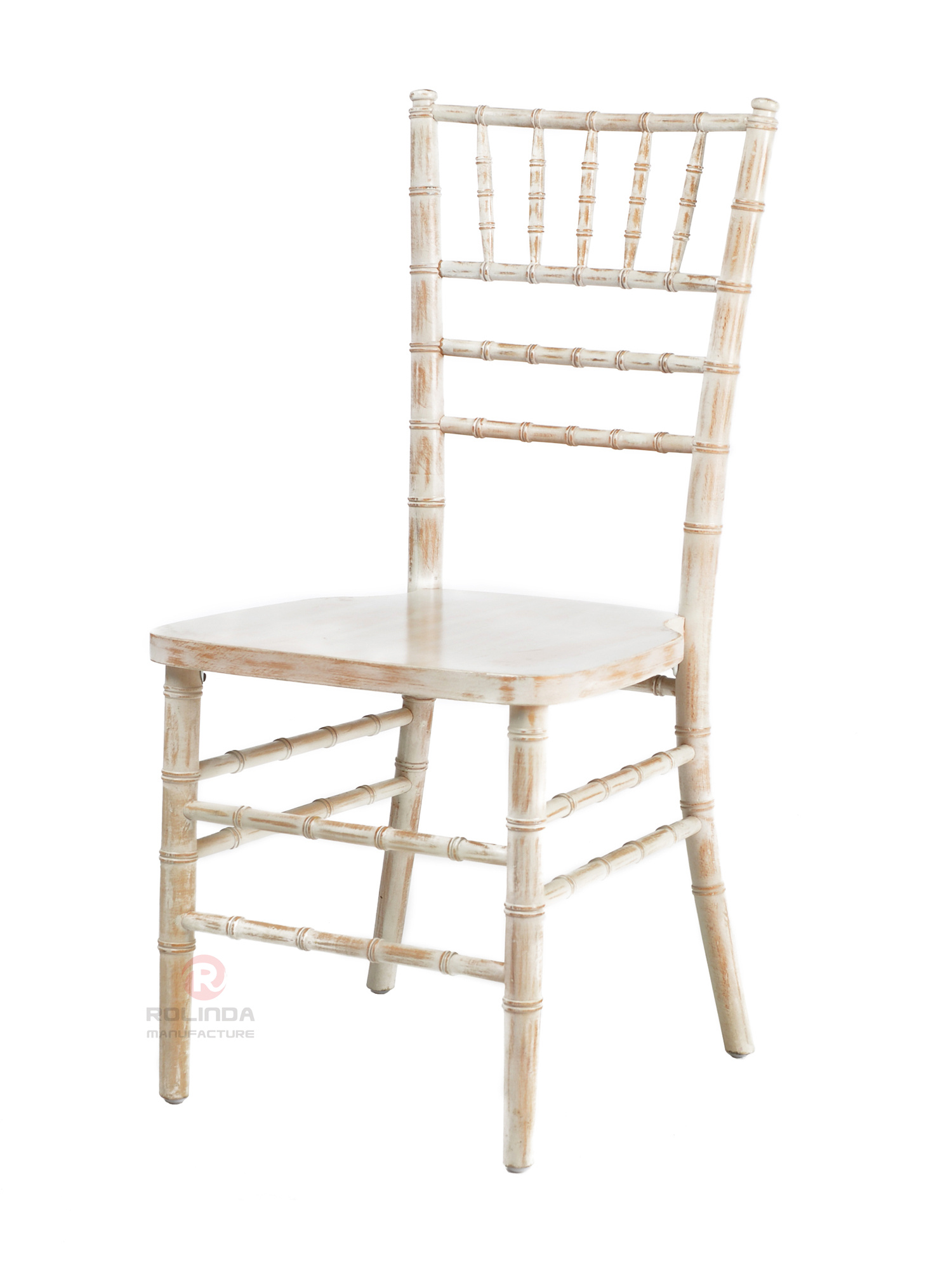 Washed white stackable Wedding Event wooden Chiavari chair