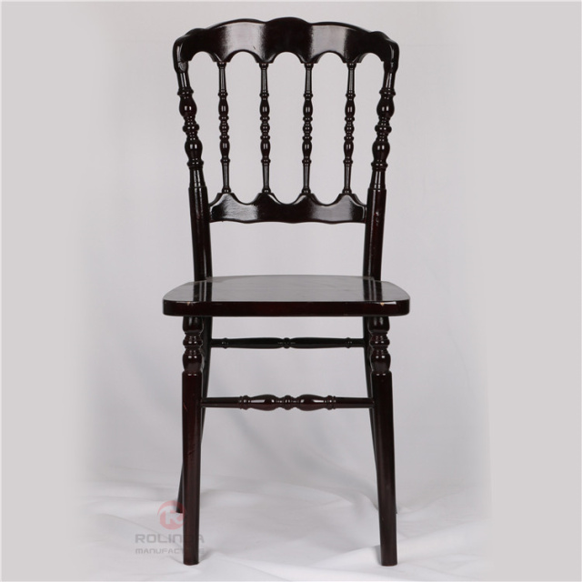 Silver black stackable French vintage wood Napoleon chair