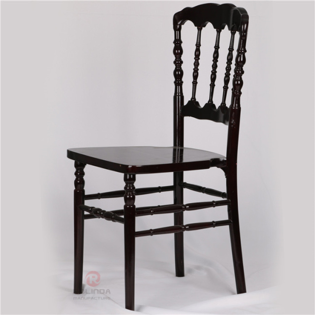 Silver black stackable French vintage wood Napoleon chair