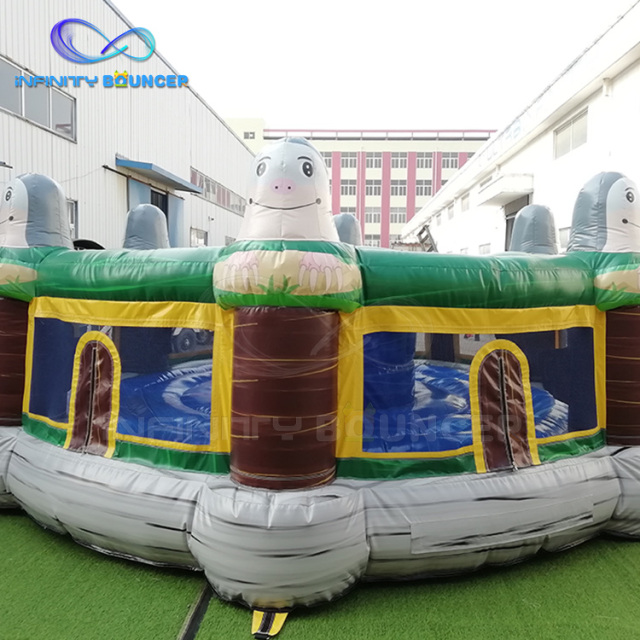 Outdoor interactive game inflatable human whack a mole