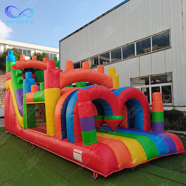 Colorful Funny Inflatable Obstacle Course Inflatable Slide Combo ...