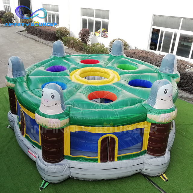 Outdoor interactive game inflatable human whack a mole