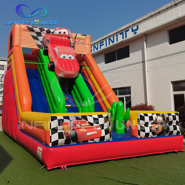 Kart theme kids inflatable giant inflatable jumping pvc inflatable slide