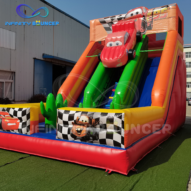 Kart theme kids inflatable giant inflatable jumping pvc inflatable slide